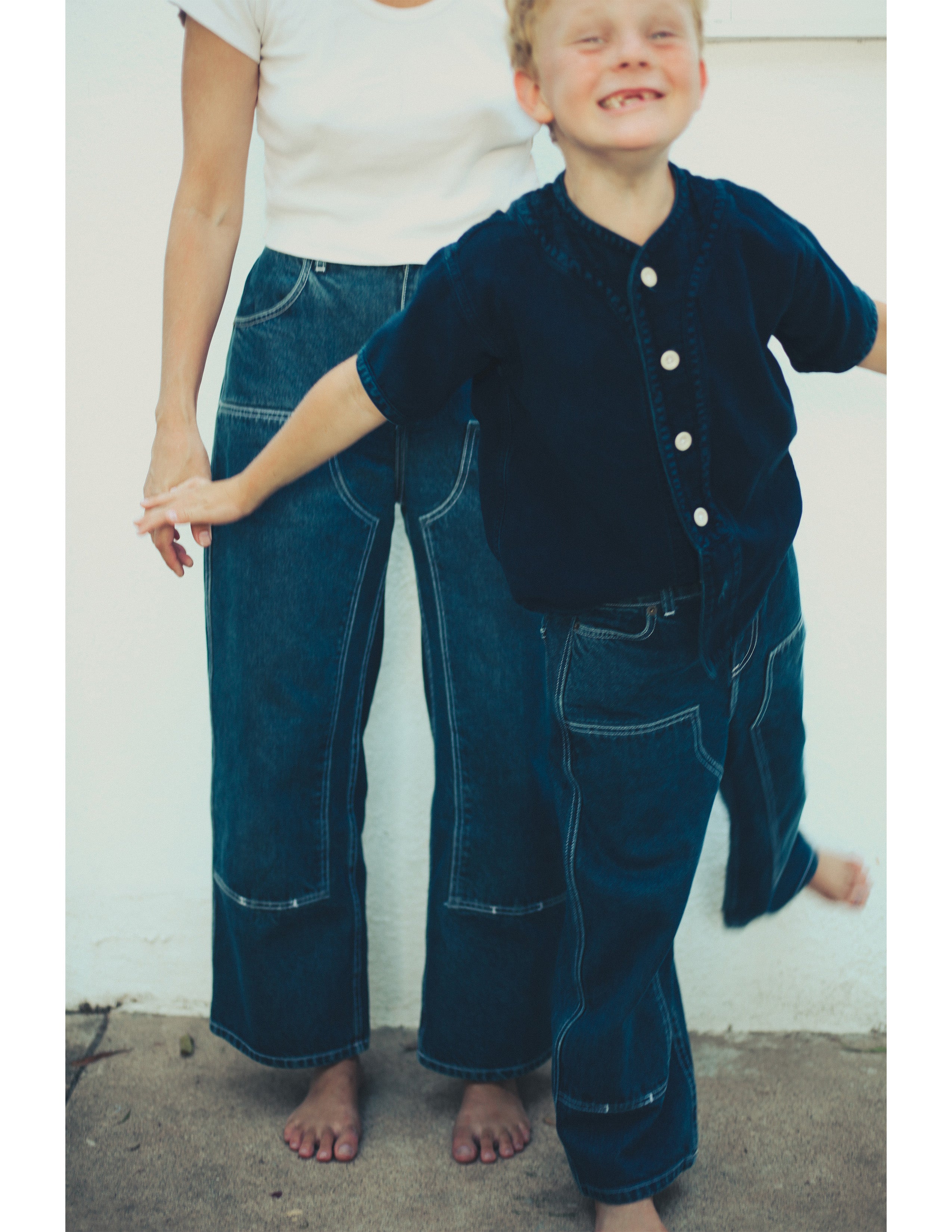 PRE-ORDER - Kids Big Baby Utility Jean - Tumbled Classic Indigo – RUDY JUDE